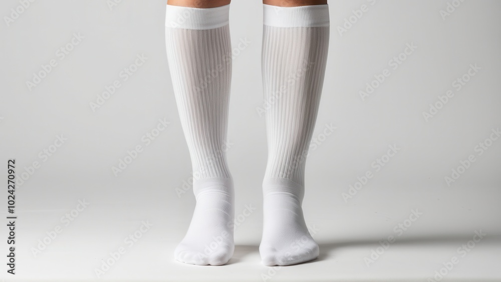 Minimalist socks mockup in neutral colors, showcasing a simple ankle ...