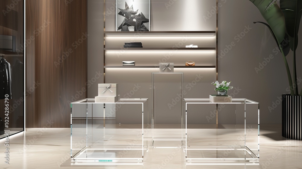 Transparent Glass Display Stand - a sleek and modern visual. The ...