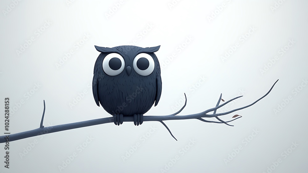 Minimalist owl made from negative space, with only circular eyes and a ...