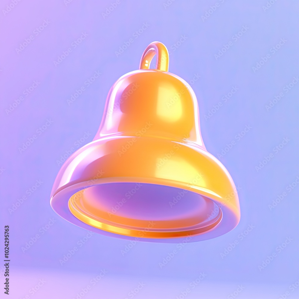 Design Element - 3D Notification Bell Icon with Smooth Rounded Edges ...