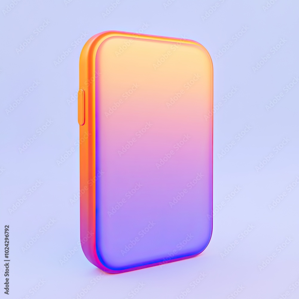 Design Element - 3D Cell Phone Icon with Smooth Rounded Edges ...