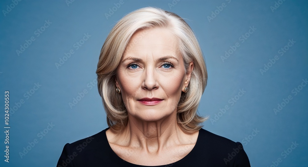 Middle aged white woman with sharp chin and shoulder length blonde hair ...