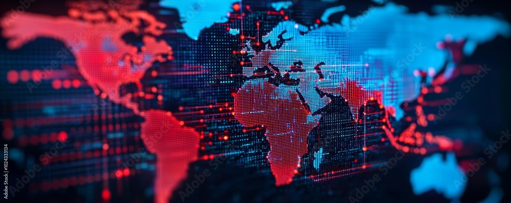 Global network activity represented with dynamic data points and ...