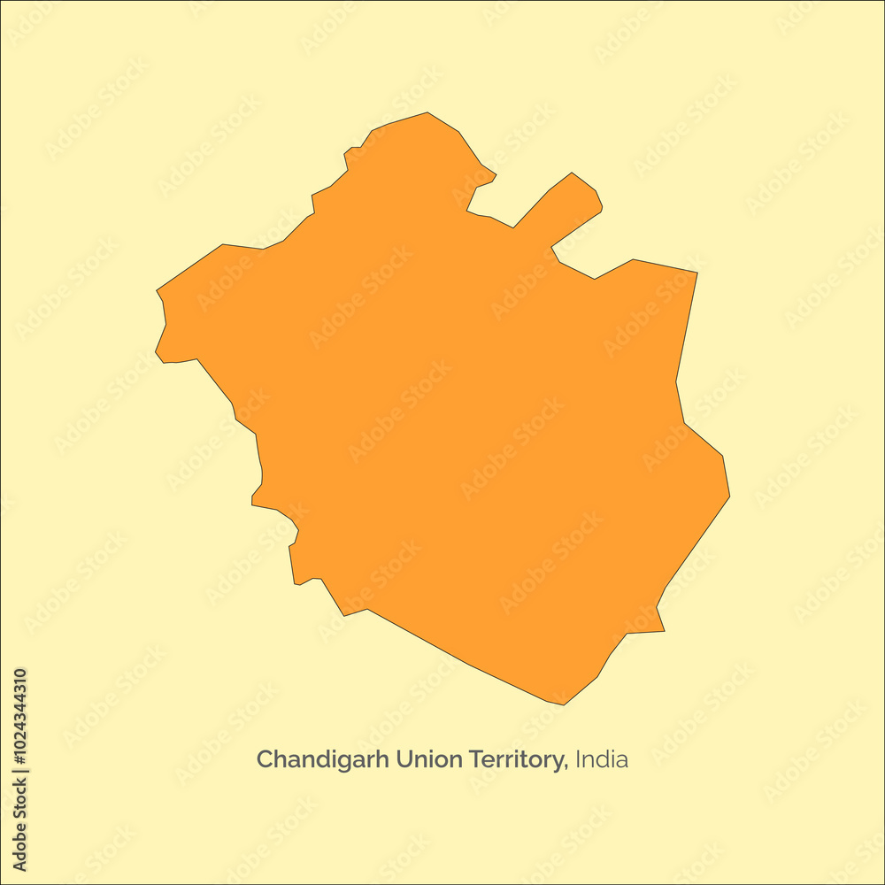 Chandigarh city map vector. Union territory in northern India, serving ...