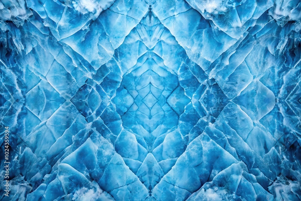 Symmetrical blue texture background with cracks and patterns resembling ...