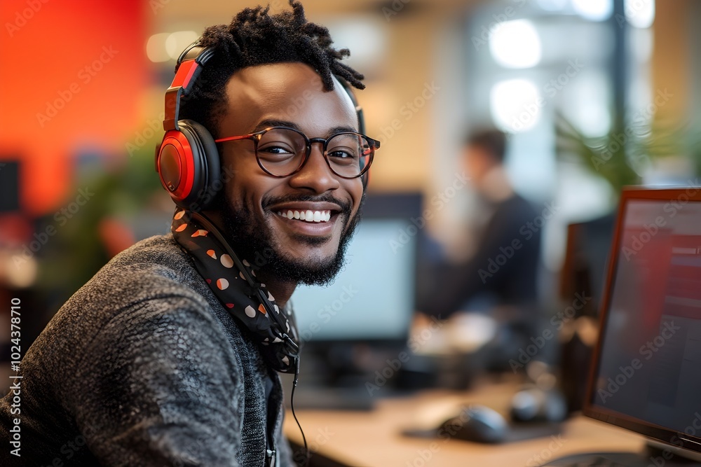 Friendly Tech Support Agent Helping Client via Live Chat in Modern ...