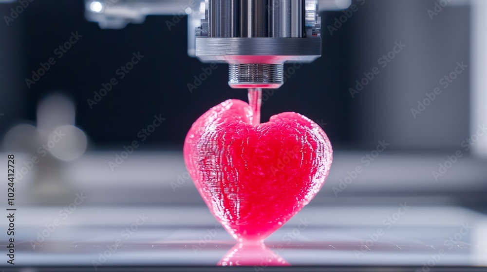 A medical 3D printer in action, printing a heart in real-time, with ...