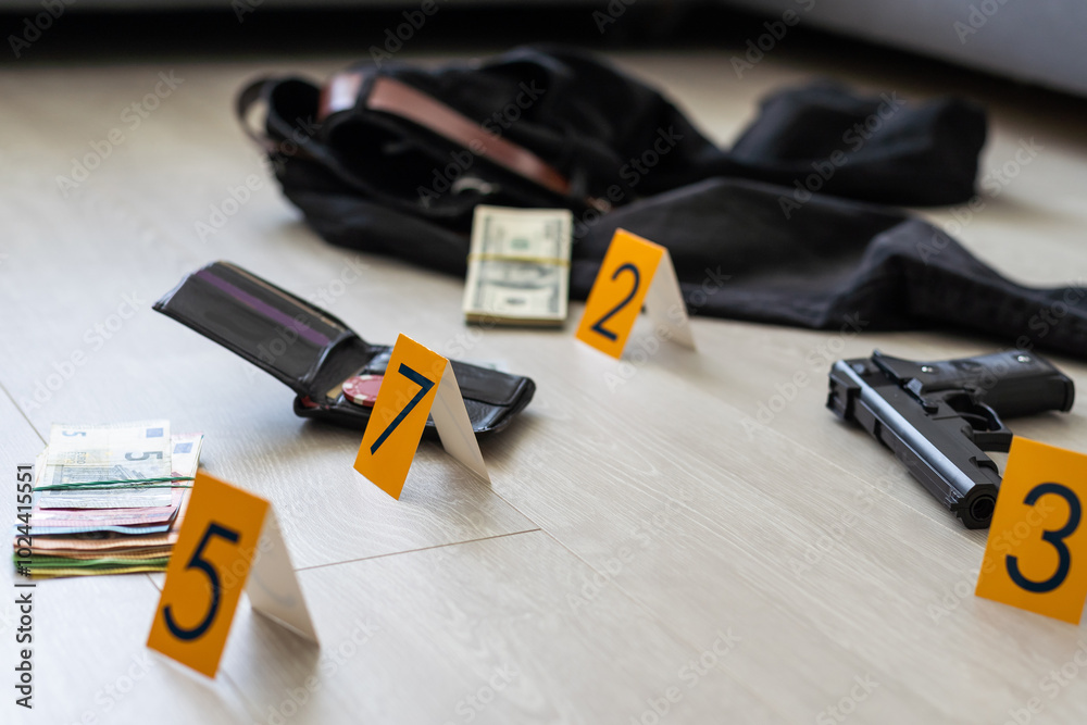 Crime scene investigation - numbering of evidences after the murdering ...