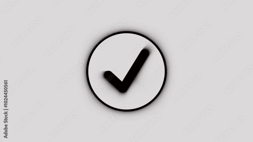 Modern animation of a green check mark icon glow on a transparent ...