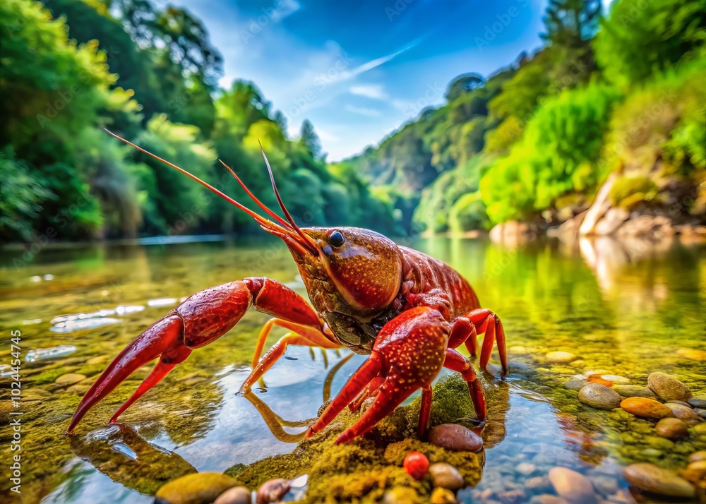 Bright red Louisiana crayfish spotted by Portugal's riverbanks ...