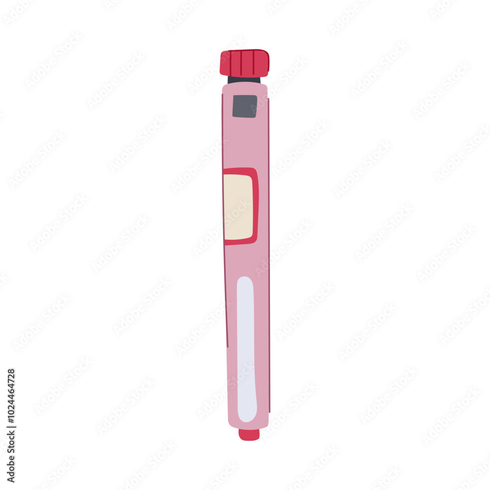 therapy insulin pen cartoon. glucose control, management medication ...