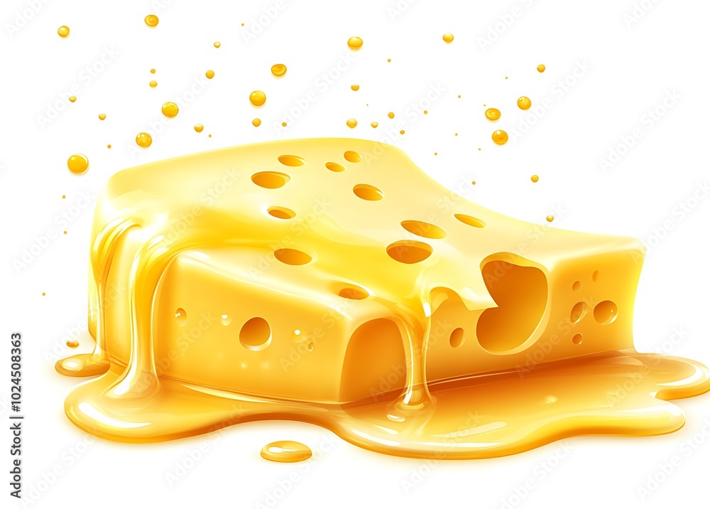 Melted cheese, clipart isolated on a white background Stock Photo ...
