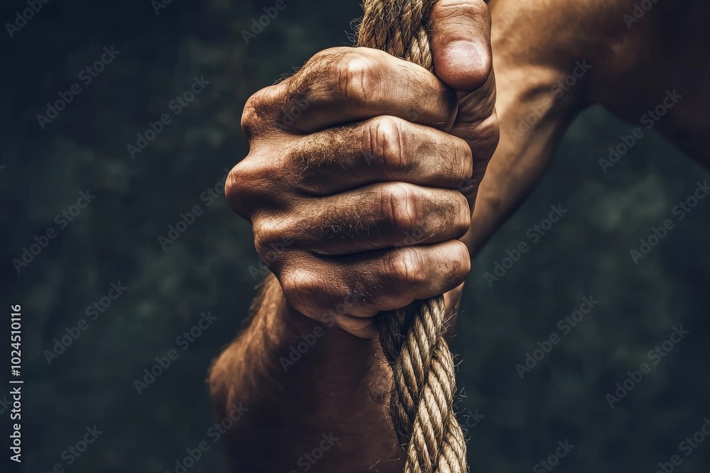 Abstract hands pulling ropes with supply and demand labels ...