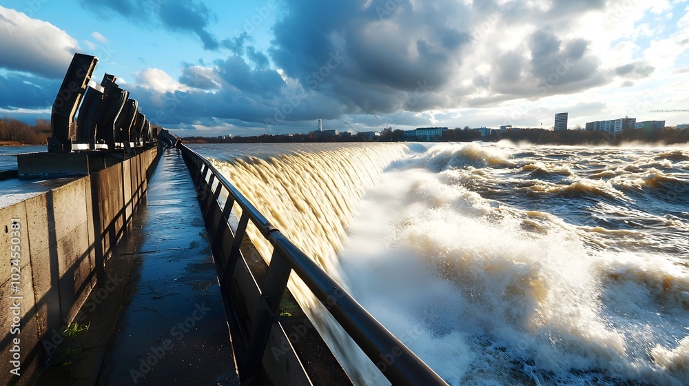 Flood Barrier Overwhelmed by the Sheer Power of Incoming Water as City ...