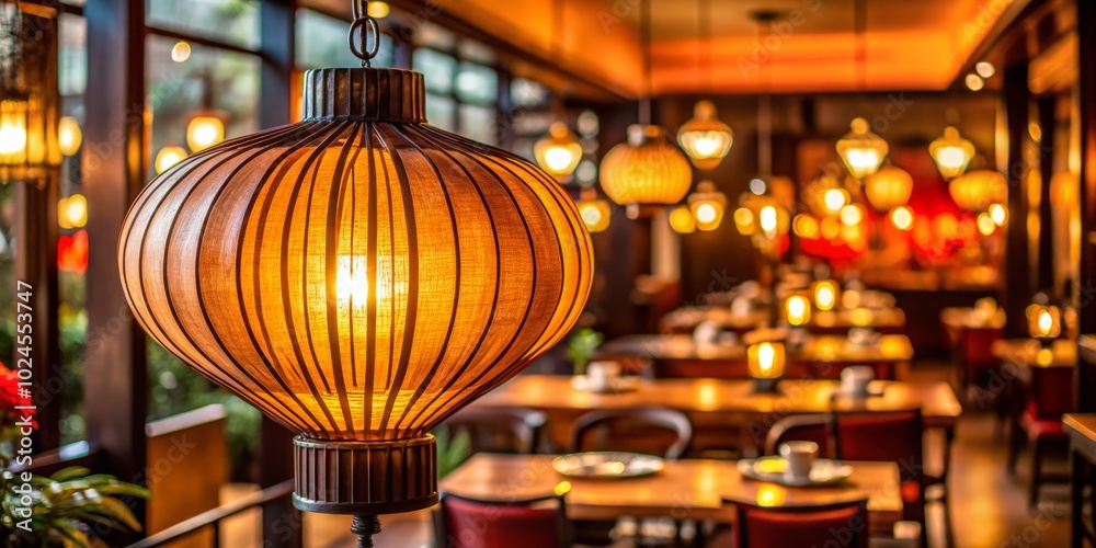 Elegant Chinese lanterns adorn the restaurant, fostering an authentic ...