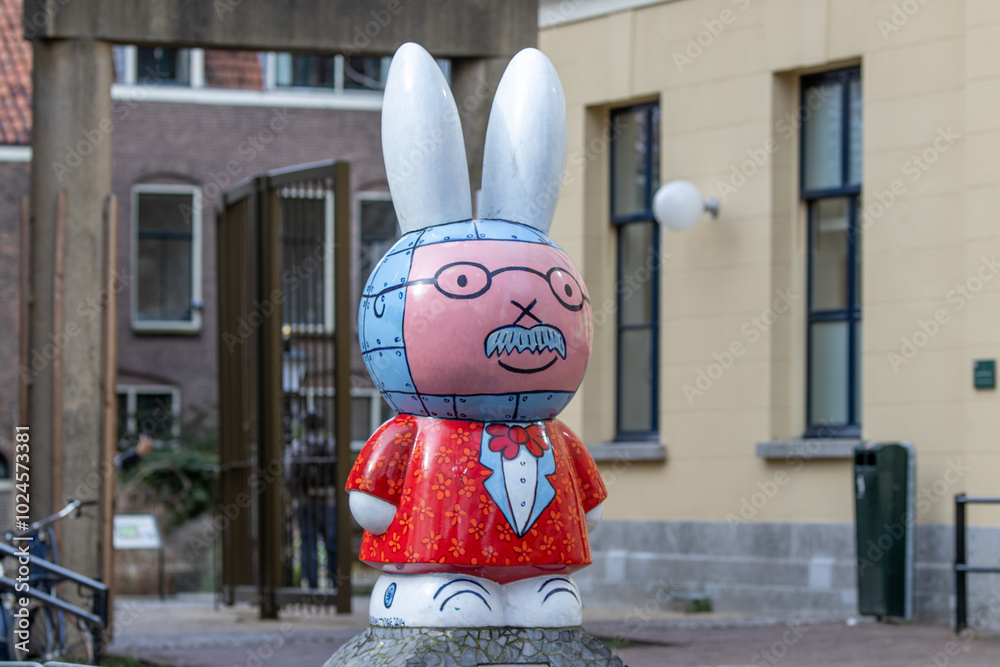 Statue of Dick Bruna creator of miffy (nijntje in Dutch) Miffy's ...
