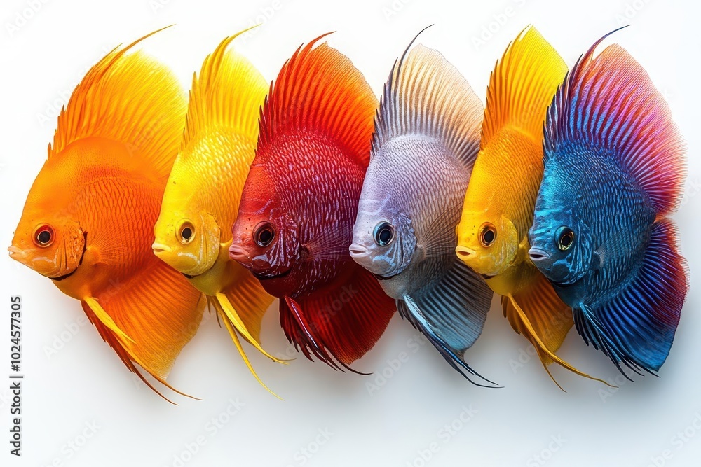 vibrant collection of tropical fish species rainbow of colors and ...