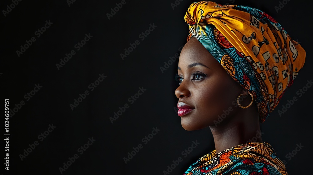 Malawian Woman in Traditional Chitenje Fabric Stock Photo | Adobe Stock