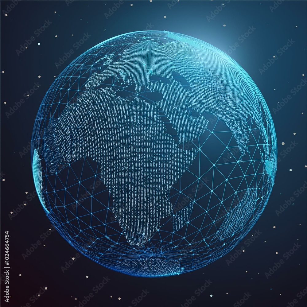 Earth globe low poly art illustration. 3d polygonal planet. Outer space ...