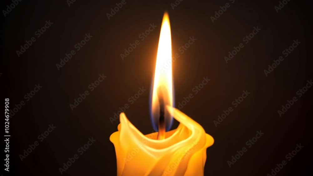 Candlelight Glow: A single candle burns brightly, casting a warm and ...