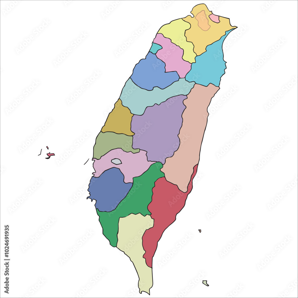 Taiwan map country map asia island icons symbols background geography ...