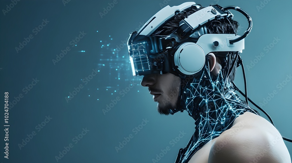 A futuristic representation of wearable devices embedded in cybernetic ...