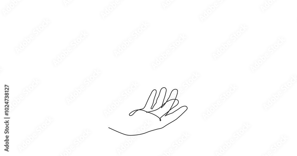 Hand holds exclamation mark one line art animation,hand drawn ...
