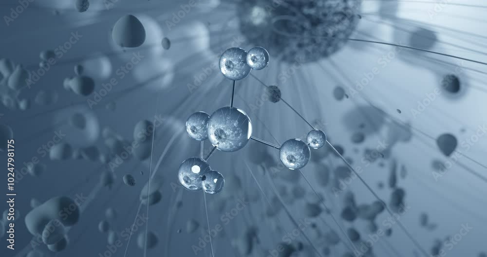 Phosphoric acid rotating molecular 3d structure ball-and-stick model ...