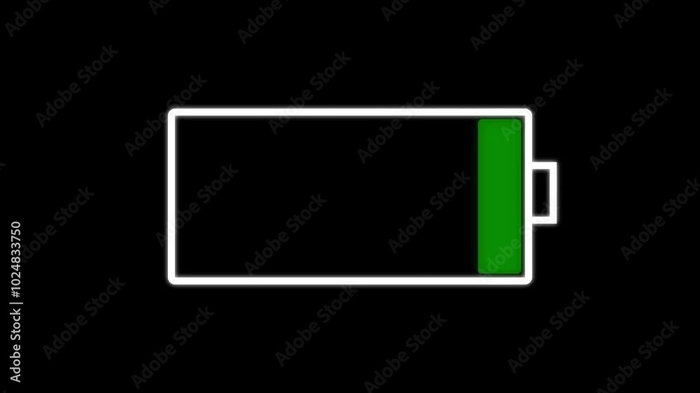 Battery loading icon animation 0-100% isolated in Battery charging ...