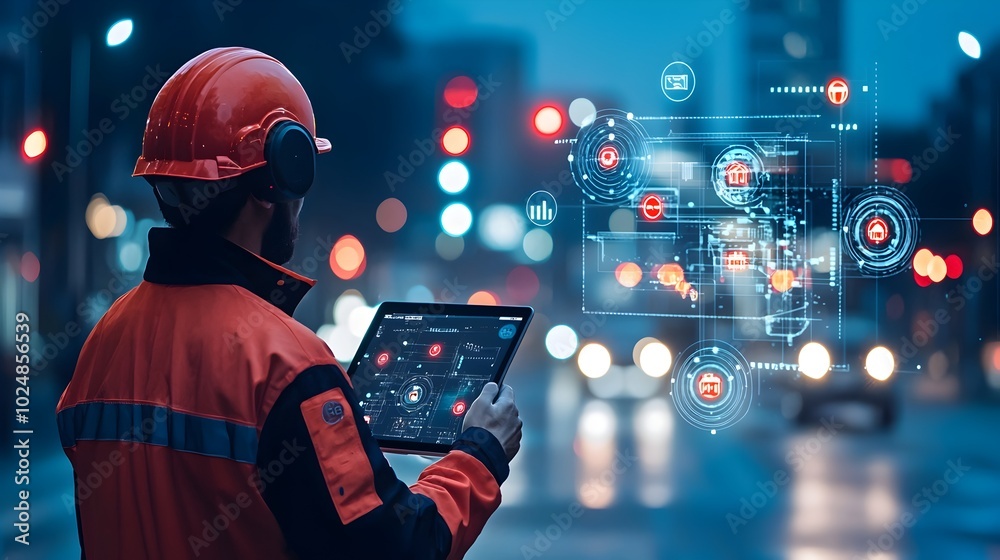 Futuristic surveillance system feeding real time data and 3D mapping ...