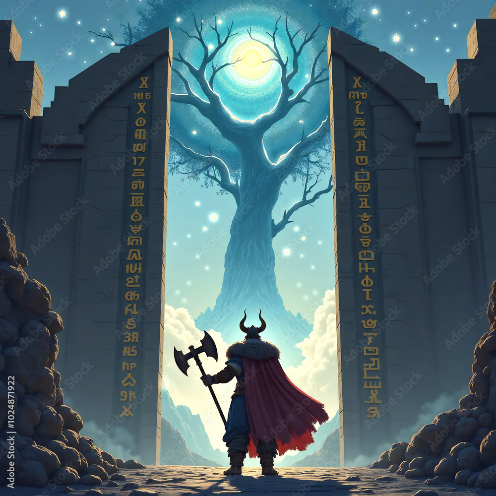 Gates of Valhalla, gateway opens to a heavenly realm, Norse mythology ...