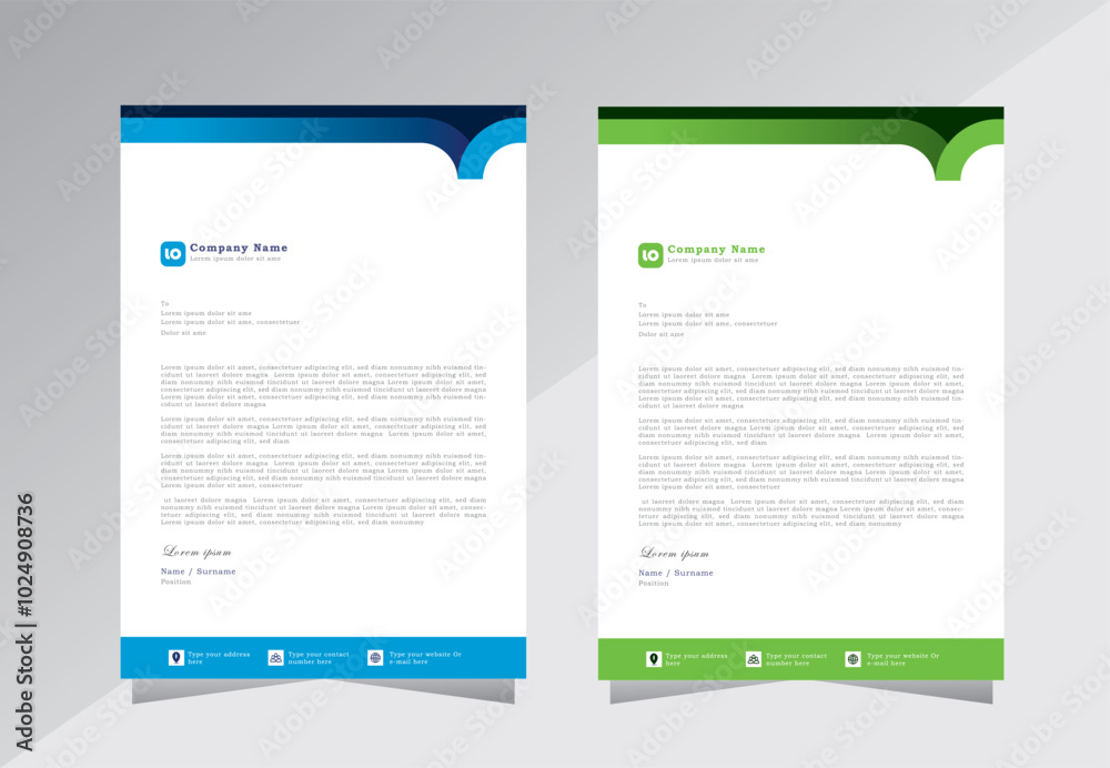 Colorful business letterhead template design. creative letterhead ...