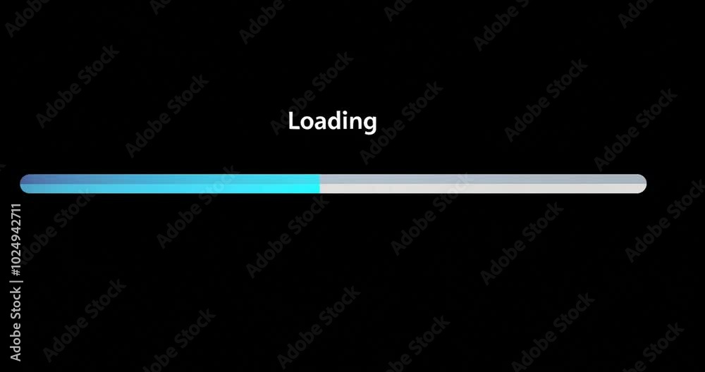Cyberpunk loading bar animation with glitch effect. Futuristic uploading progress bar with ...