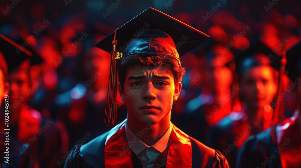 Graduation Emotions, a poignant moment of solitude amidst celebration ...