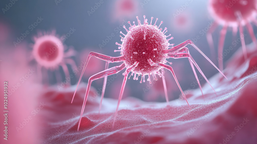 Bacteriophage Invasion, a bacteriophage penetrates a bacterial cell ...