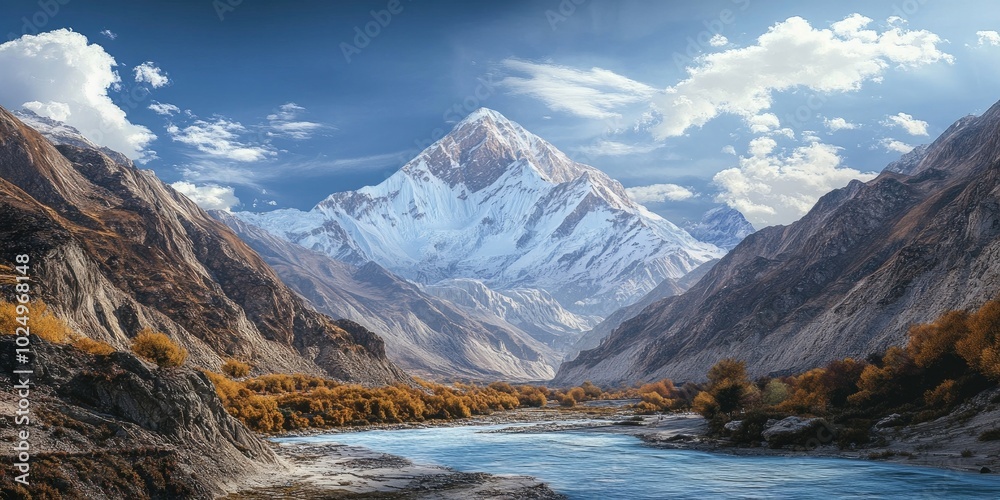 Rakaposhi Peak is a stunning mountain in the Karakoram range, offering ...