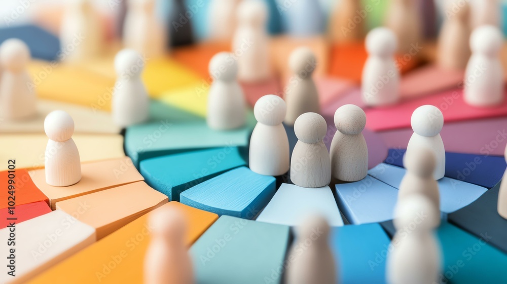 Artistic close-up of a market segmentation diagram with color gradients ...
