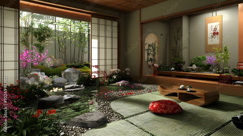 Photograph of a traditional Japanese house featuring a wooden structure ...