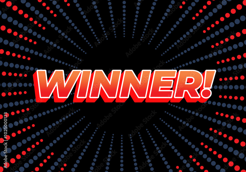 Winner. Text effect with modern color in 3D style Stock Vector | Adobe ...
