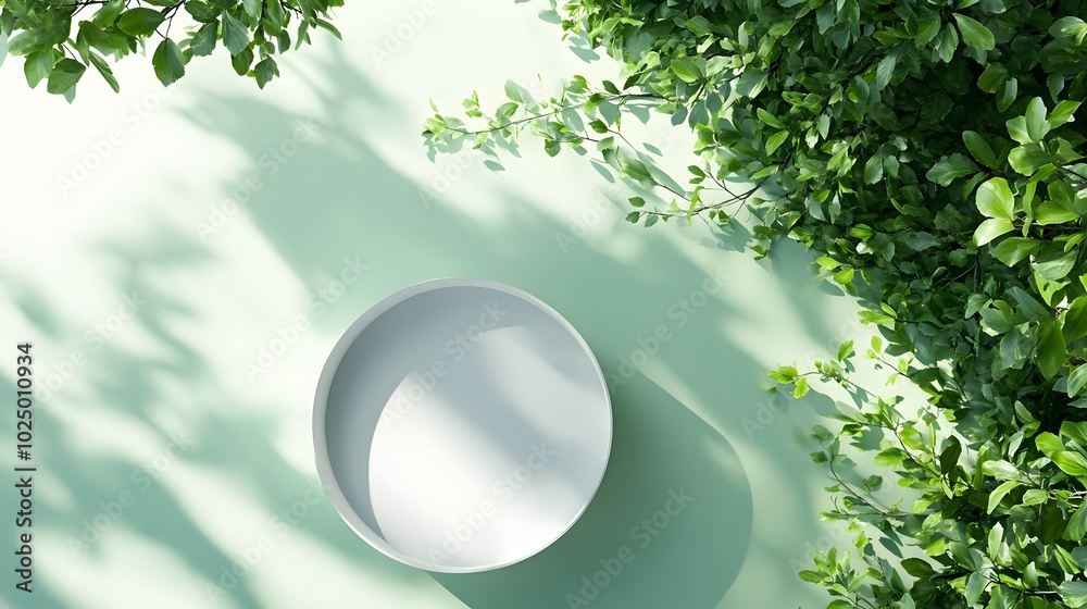 4. A stylish round stage podium design featuring an overhead view of ...