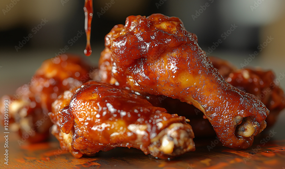 fried chicken wing falling out of the sky club poster dripping with ...