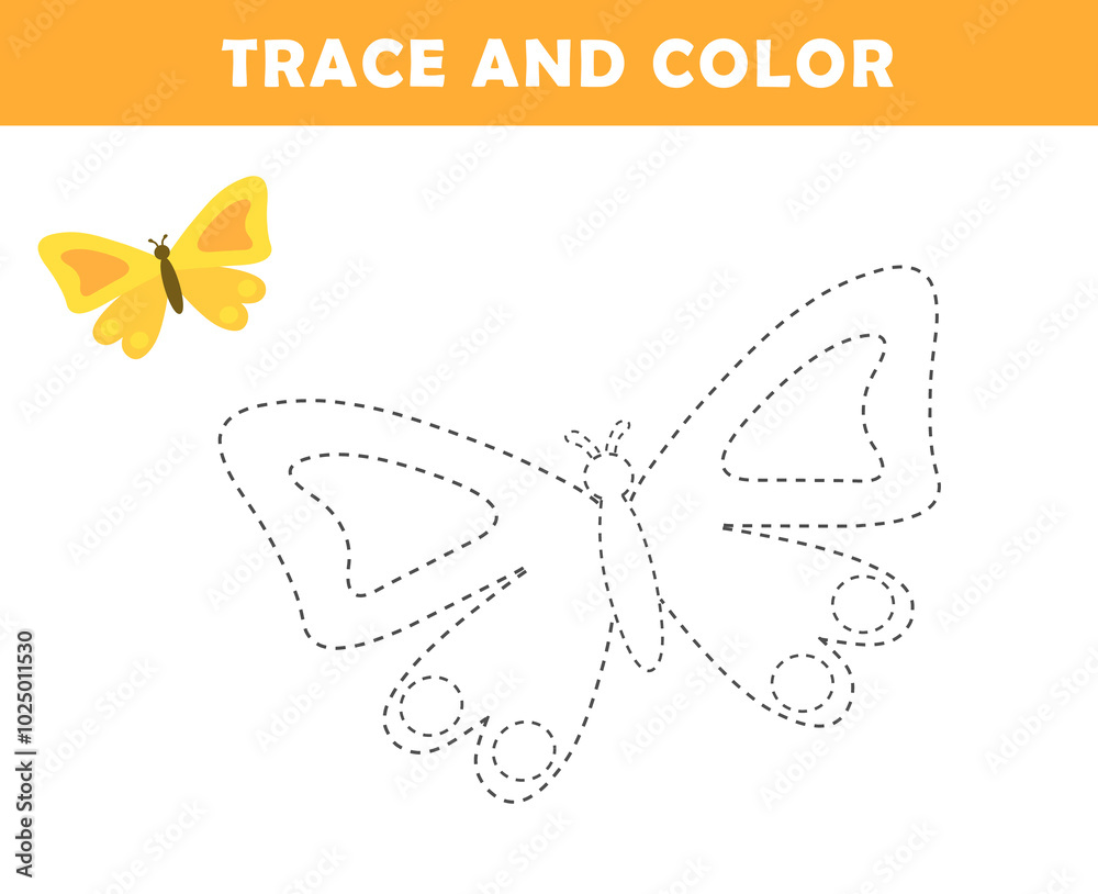 Trace and color for children. Handwriting practice. Coloring page for ...