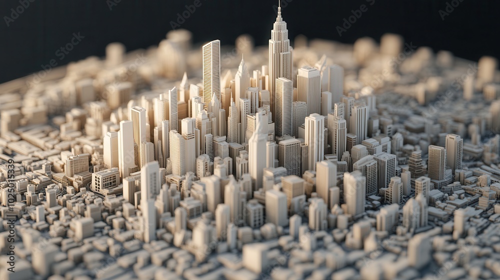 Intricate miniature city model showcasing detailed architecture and ...