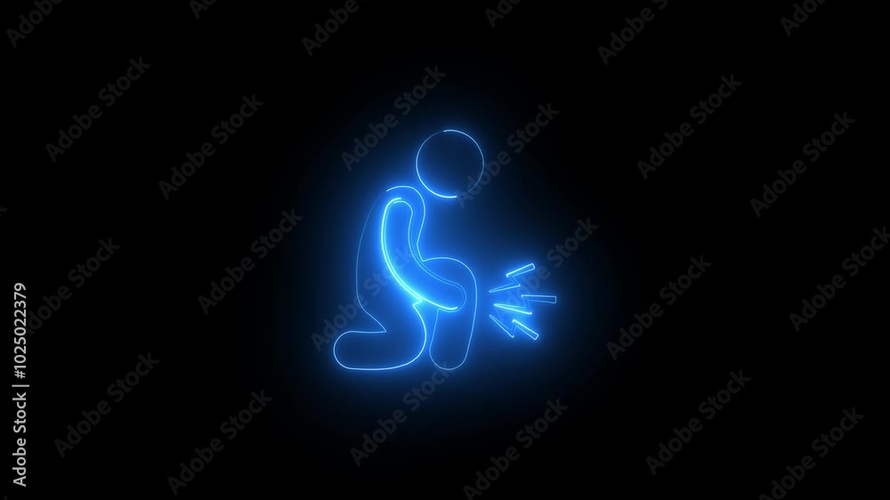 Upset neon sign appear in center and disappear after some time ...