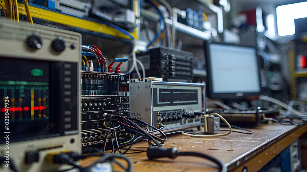 High-Tech Electronics Testing Laboratory Setup, Advanced Circuit Board ...