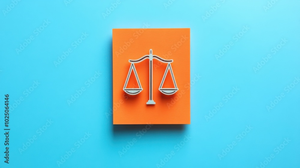 A symbolic equal pay message displayed on a vibrant orange paper ...
