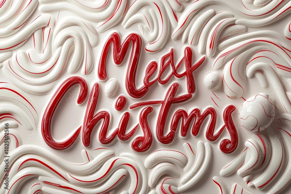 "Merry Christmas" written in playful candy fonts, each letter a ...