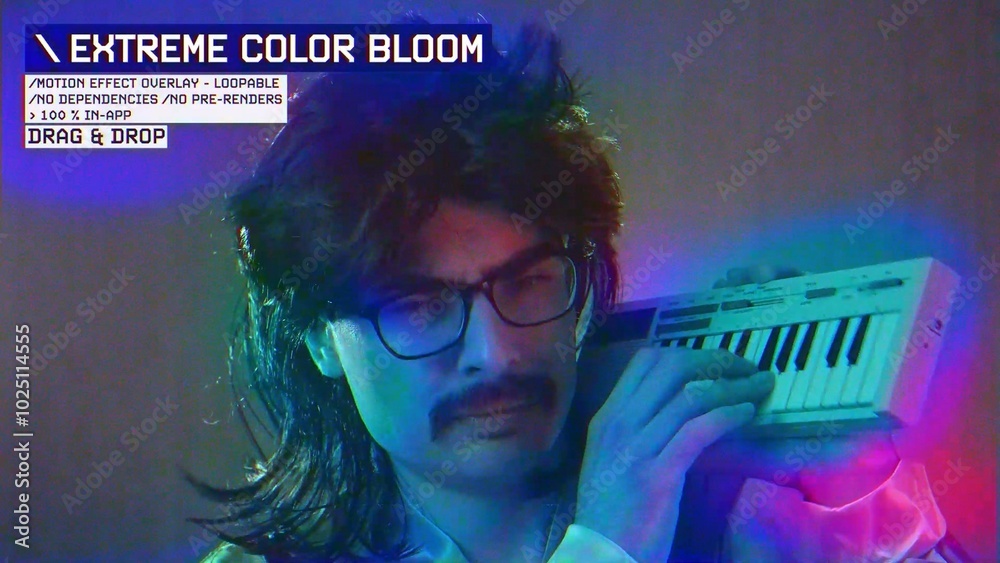 Extreme Color Bloom Procedural Motion Effect: VHS, VCR, Retro CRT, Old ...