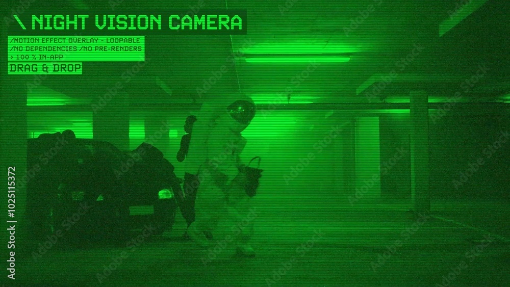 Night Vision Camera Procedural Motion Effect: VHS, VCR, Retro CRT, Old ...