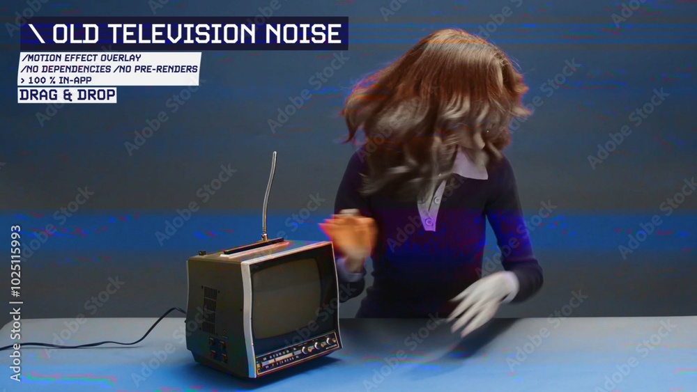 Old Television Noise Procedural Motion Effect: VHS, VCR, Retro CRT, Old ...